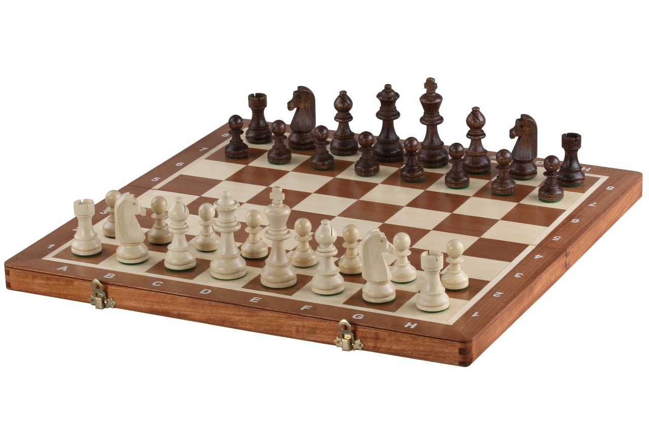 Large Folding Wooden Chess Board and Chess Set - The Chessboard Vault